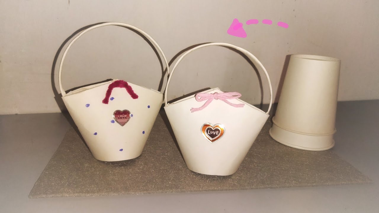 Gift Basket From Paper Cup // DIY Paper Cup Gift Box
