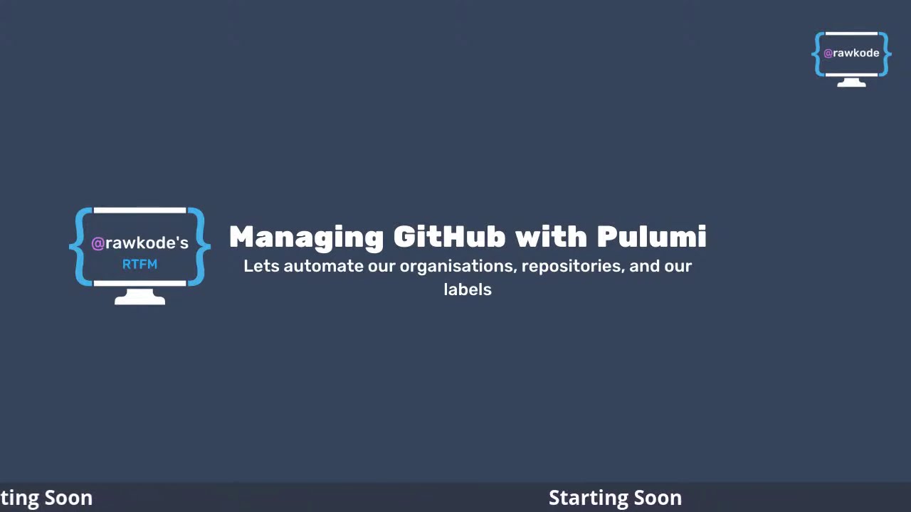 Managing GitHub with Pulumi | Rawkode Live