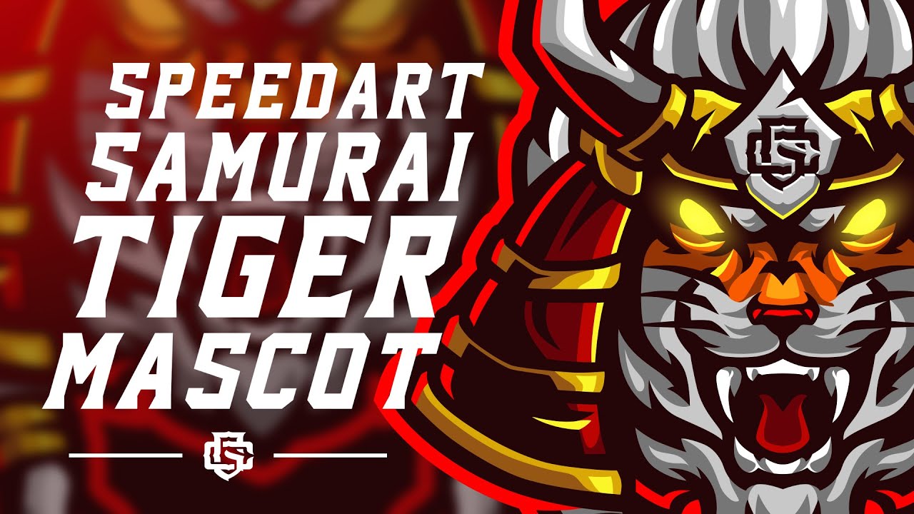 Speedart - Samurai Tiger Head Mascot Logo