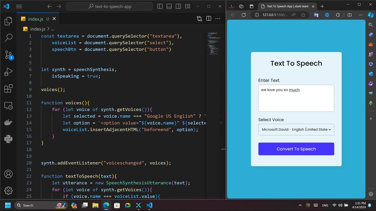 ASMR Programing Text To Speech App with HTML, CSS and JavaScript