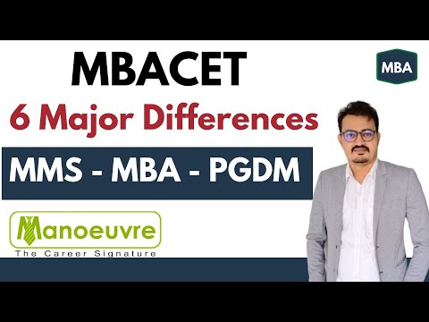 MBACET - 6 Major Differences in MMS vs MBA vs PGDM | Fees | Cut off | Placements |Degree Value etc..