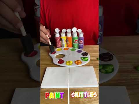 Can you Paint with Skittles?π΄π΅π’π‘π£π #shorts #brothers #art #challenge #skittles
