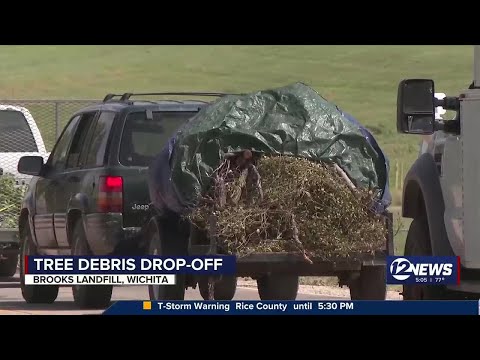 Brooks Landfill busy as people drop off tree debris for free