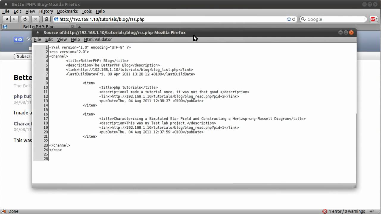 PHP Tutorial: RSS Feed Generator [part 00]
