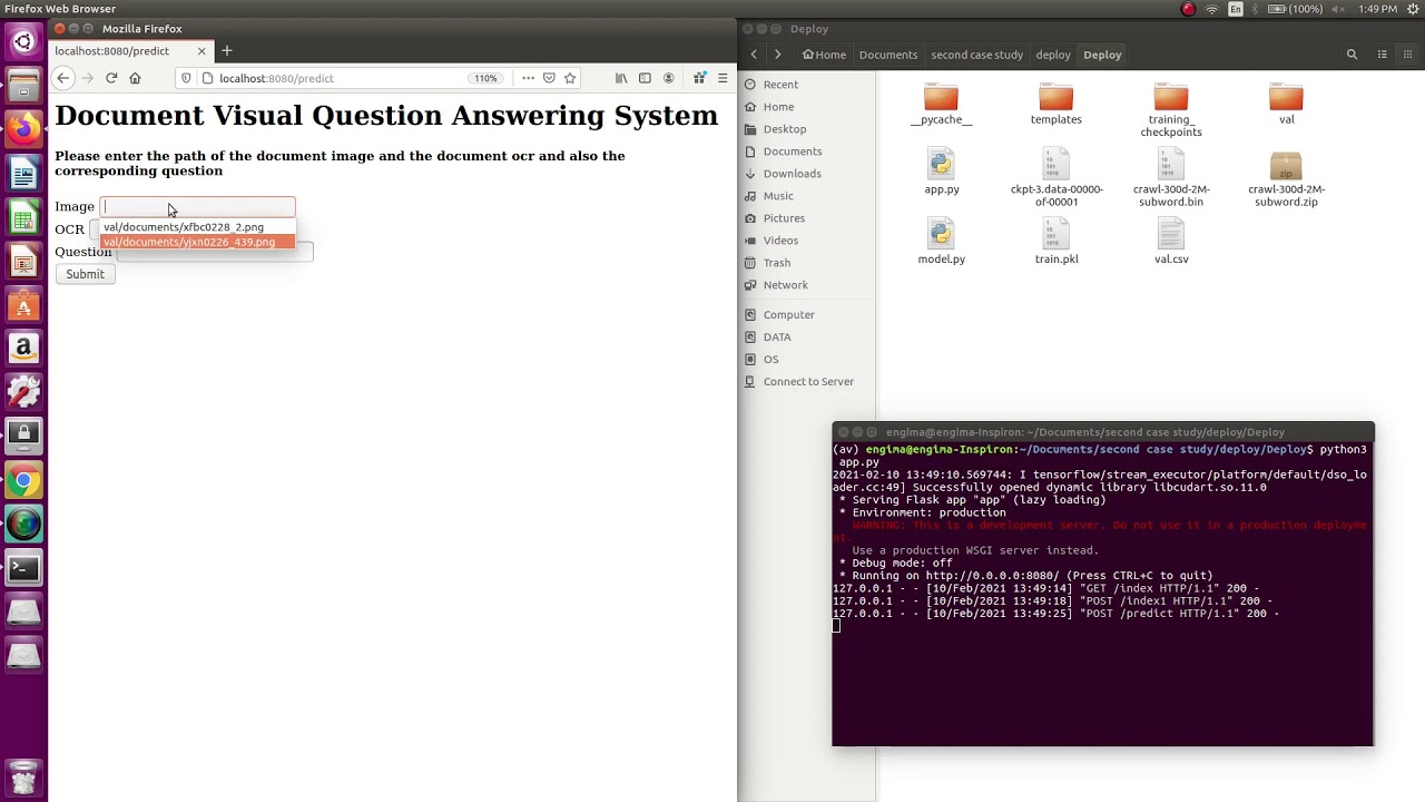 DocVQA (Document Visual Question Answering) - Deploy