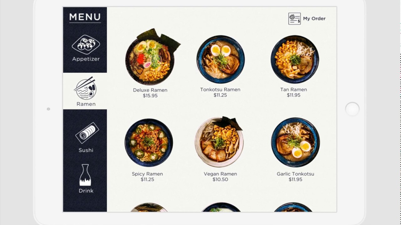 Restaurant iPad Menu Prototype