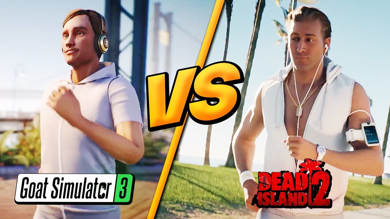 Goat Simulator 3 Vs Dead Island  2 Trailer Comparison (synchronized)