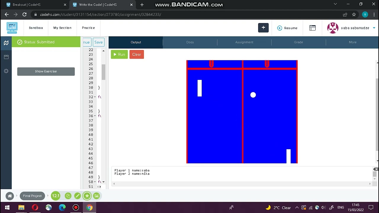 codehs final project and breakout