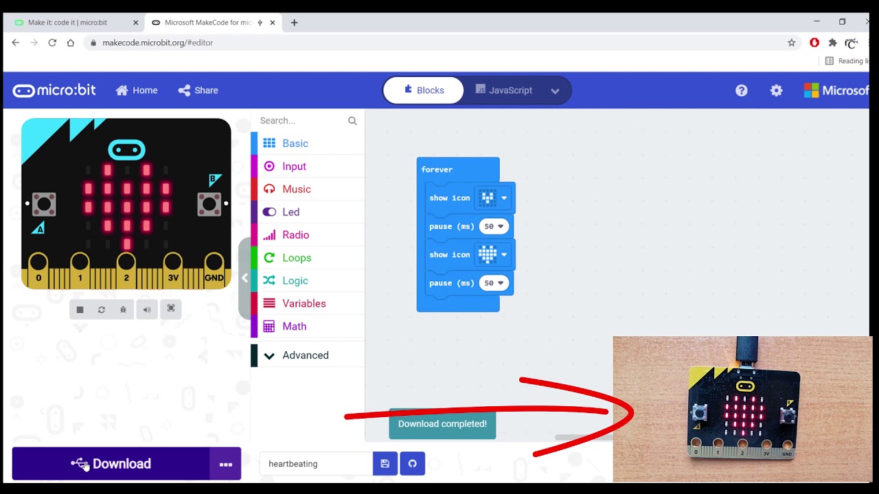 Heart Beating Animation - BBC Micro:bit Projects 2021  + ( Python  Programming)