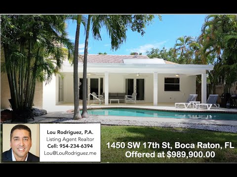 1450 SW 17th Street, Boca Raton, FL 33486: Offered at $989,900.00