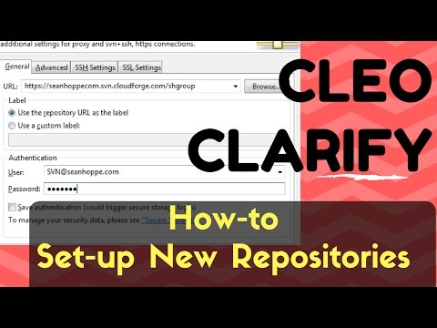 Cleo Clarify: Creating A New Repository location (SVN)