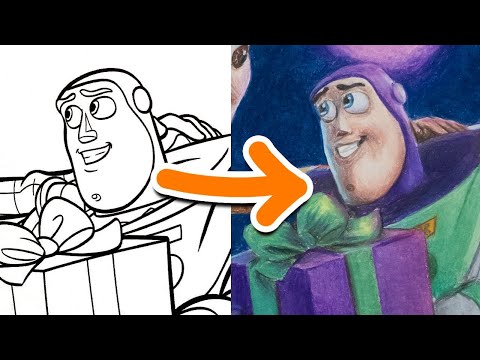 Transforming a Disney TOY STORY Coloring Book Into ART!
