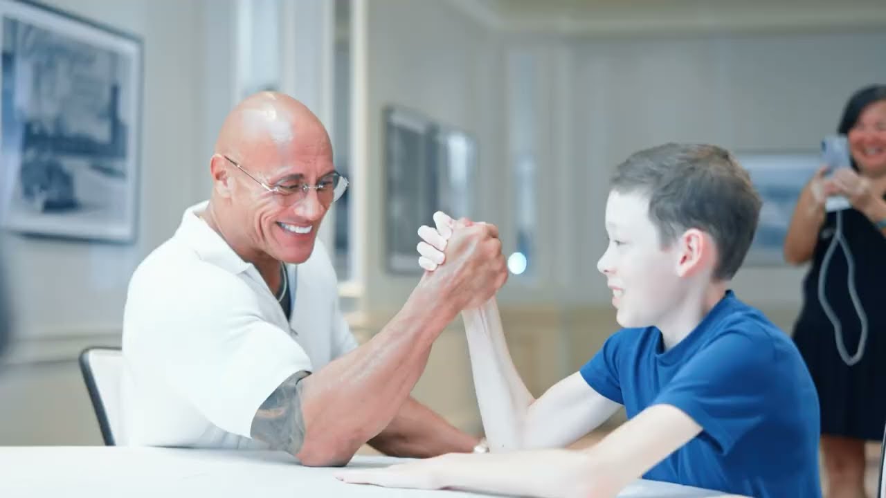 Dwayne Johnson Sings “You’re Welcome” with Make-A-Wish Superfan | The Rock