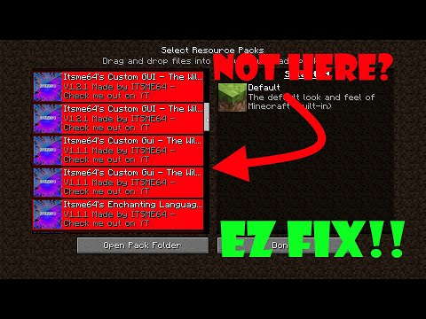 Minecraft Texture Pack Not Showing Up In-Game FIX ¦ Can't See Pack Inside Minecraft Java (Tutorial)