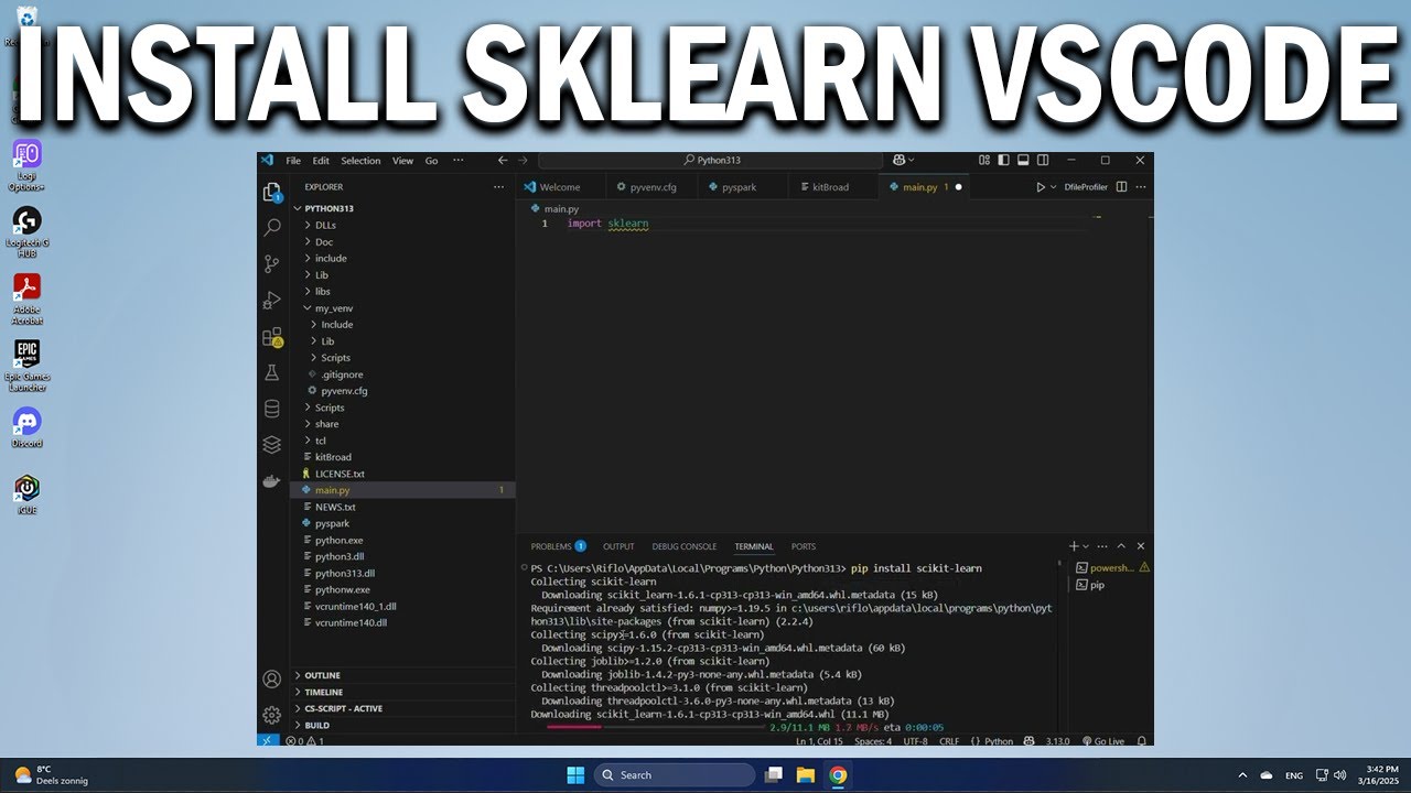 How To Install SKLearn Scikit learn in Visual Studio Code - Easy Fix