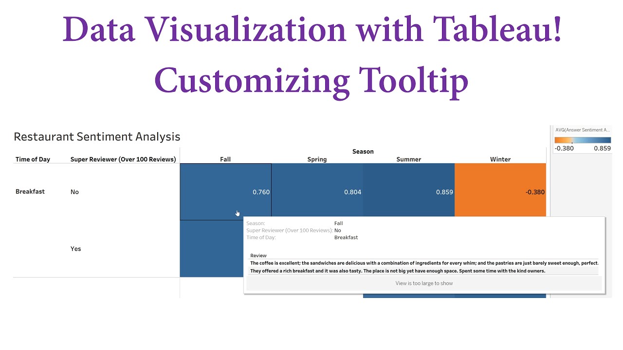 Data Visualization with Tableau! Customizing Tooltip