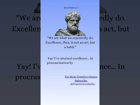 Procastination I Excellenece of Doing Nothing I Famous Quote By Aristotle #Quotes #status #funny