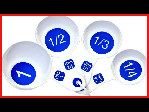 Chef Craft Select Plastic Measuring Cups, 1/4, 1/3, 1/2, and 1 cup, White and Blue