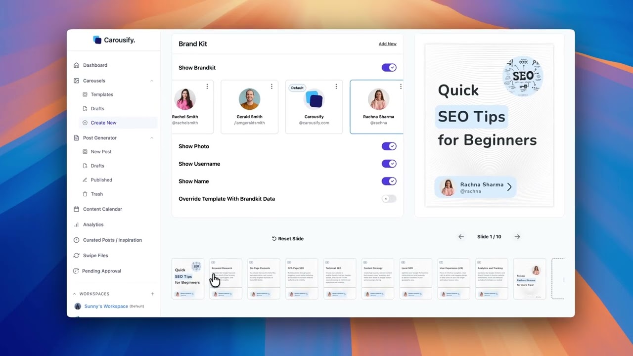 Creating LinkedIn Carousels with Carousify.com