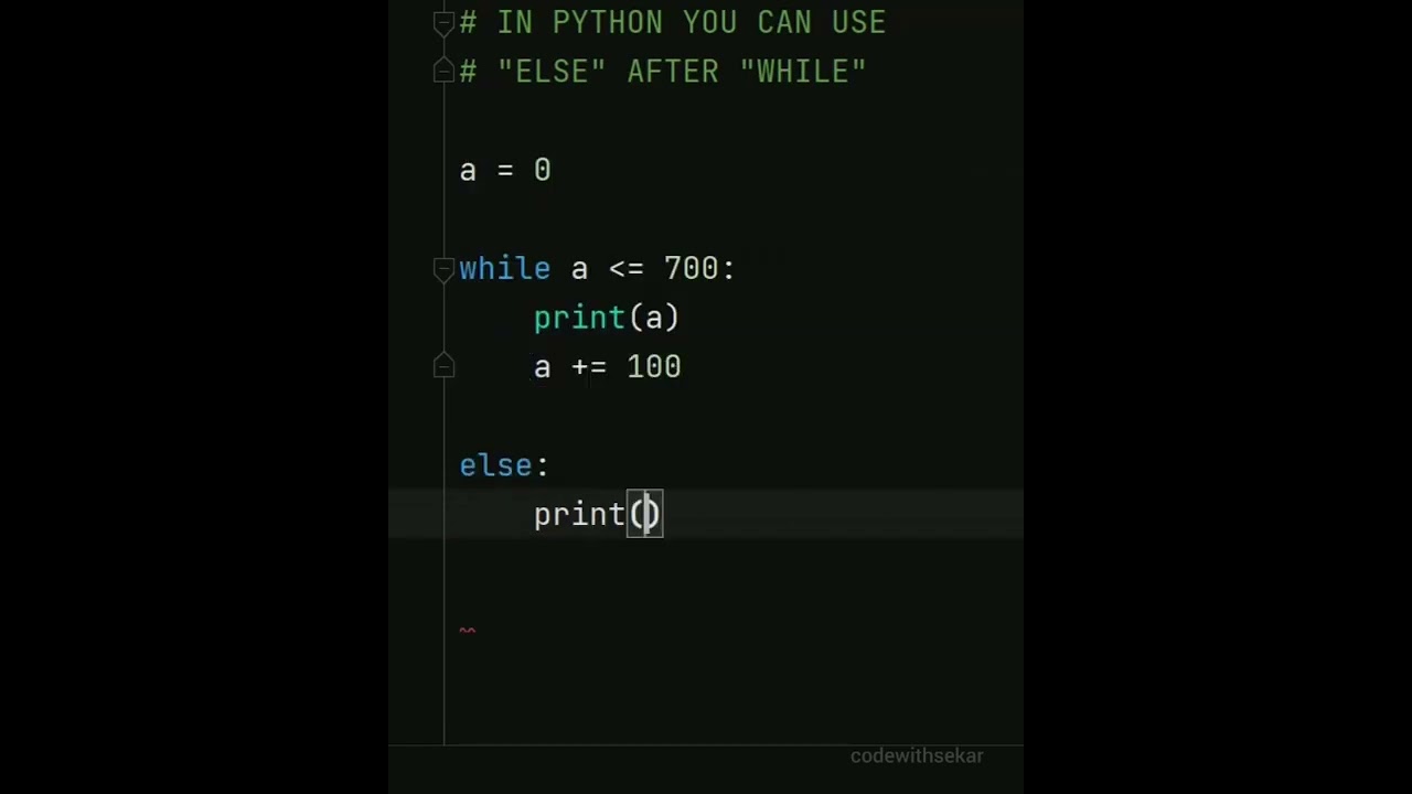 Else after While in Python..! #coding #python #programming #shorts