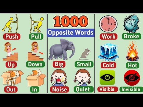 1000 Opposite Words In English | Part 1 - Improve Your Vocabularies