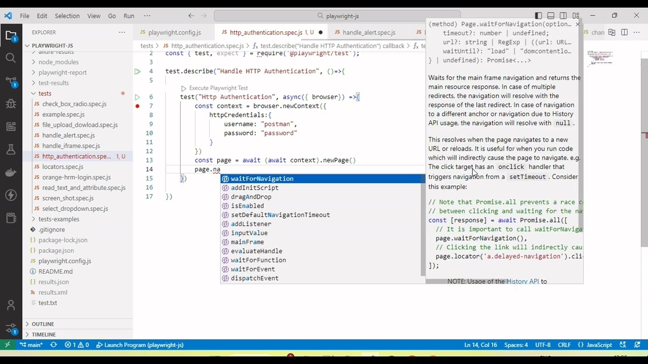 Tutorials 22 || Playwright handle http authentication || Playwright java script