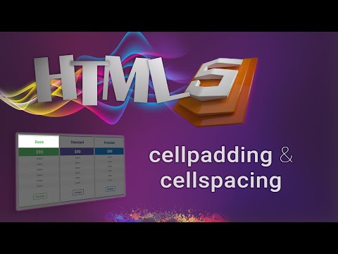 HTML for beginners 20: cellpadding and cellspacing HTML attributes