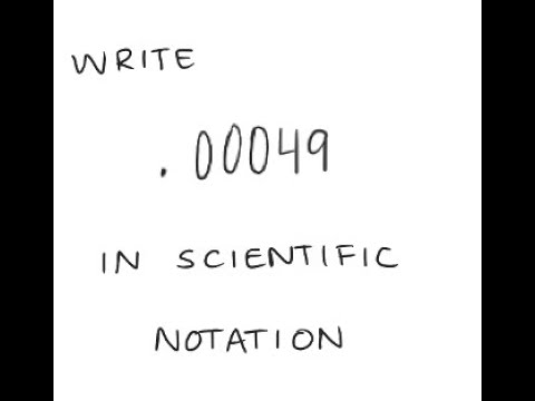 Scientific Notation: Write in scientific notation: 0.00049