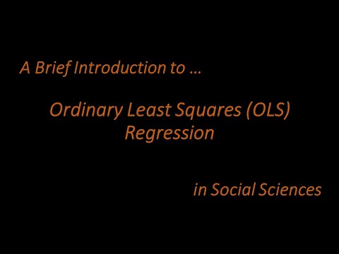 12 A Brief Introduction to Ordinary Least Squares (OLS) Regression