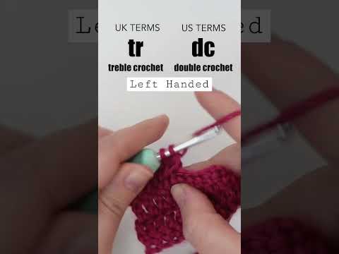 Left Handed Crochet: Treble Crochet (US Double Crochet) tr, dc