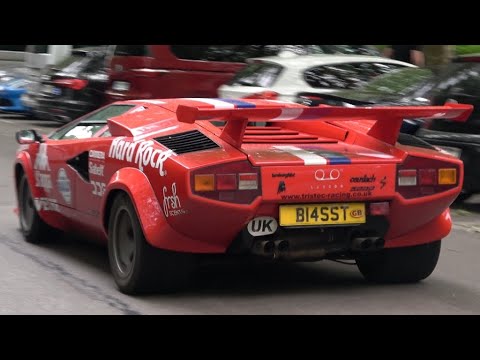 Cars leaving carmeet - Ford GT, 12× Countach,  ABT XGT, 911 GT3, Gallardo