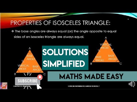ISOSCELES TRIANGLE|| What is ISOSCELES TRIANGLE|| Properties of ISOSCELES TRIANGLE|| VERTEX ANGLE