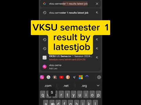 Vksu ug semester 1 session 2024-28 result out #latestjob #vksuresult #vksu
