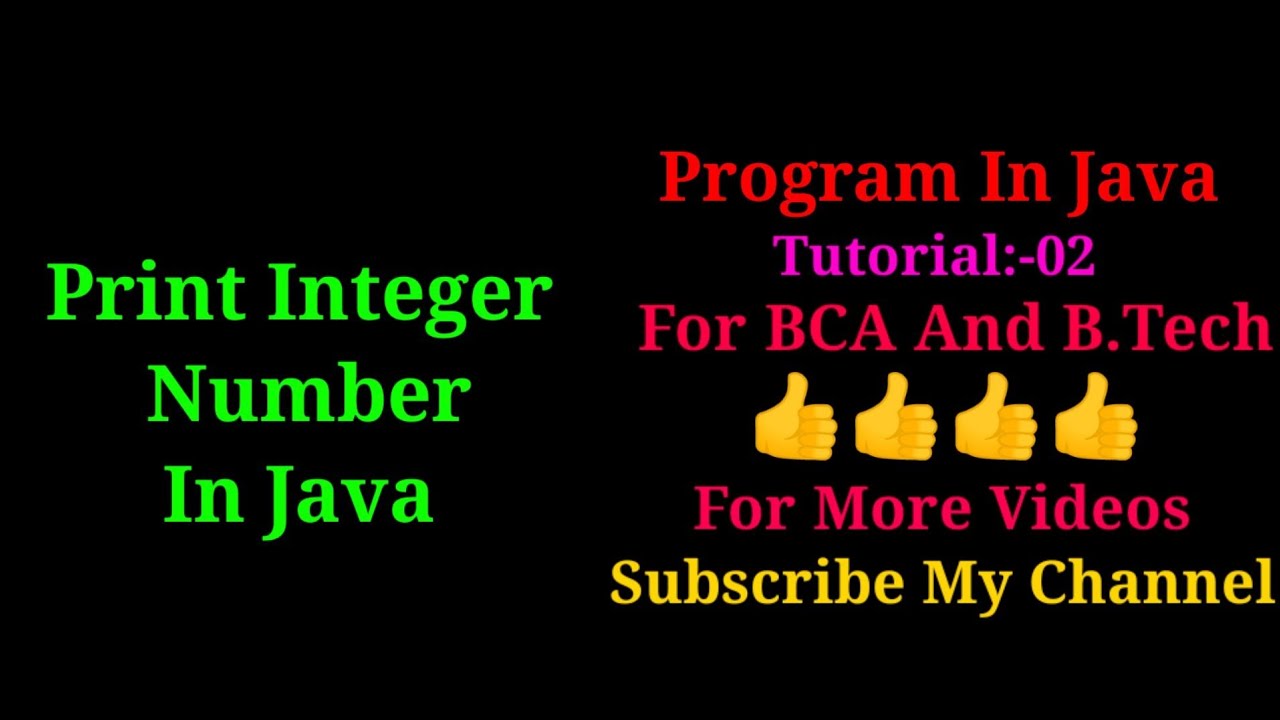 Print Integer Number || Java programming ||#javaprogramming  ||#javatutorial #coding