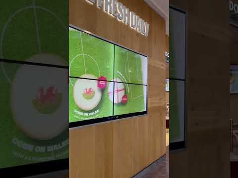 4 screens video wall #videowall #krispykreme #donuts #digitalsignage #product #advertising #uk