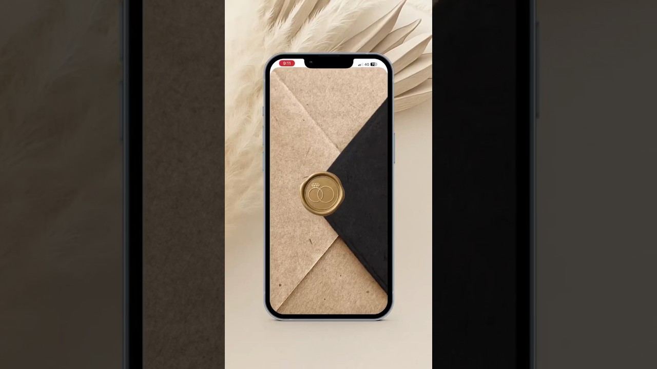 Animated Wedding Invitation with Opening Envelope – Editable Canva Template – Digital Wedding Video