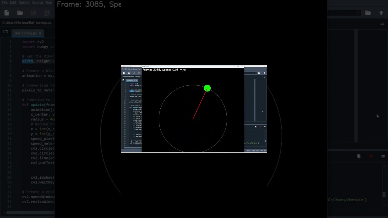 Physics simulation using python (code in the description) #coding #python #physicssimulations