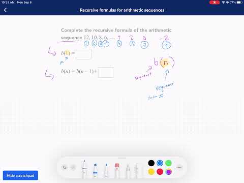 Khan Academy Tutorial: recursive formula for arithmetic sequences