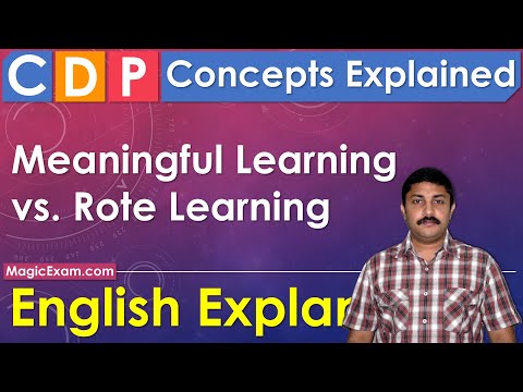 Meaningful Learning vs. Rote Learning CDP Concepts English Explanation