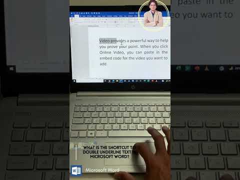 What is the shortcut to double underline text in Microsoft word?