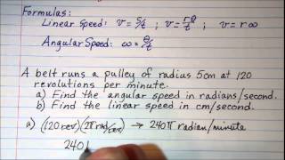 Angular Velocity Formula Precalculus