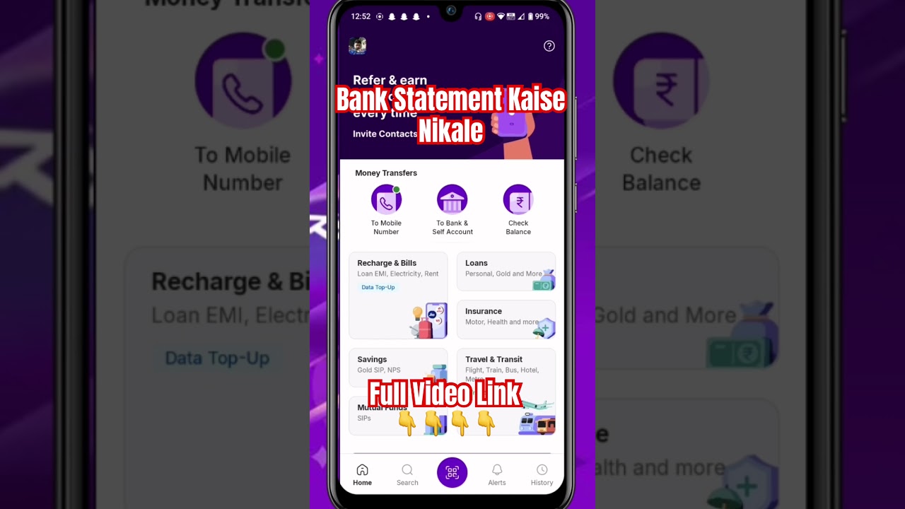 How to get bank statement from phone