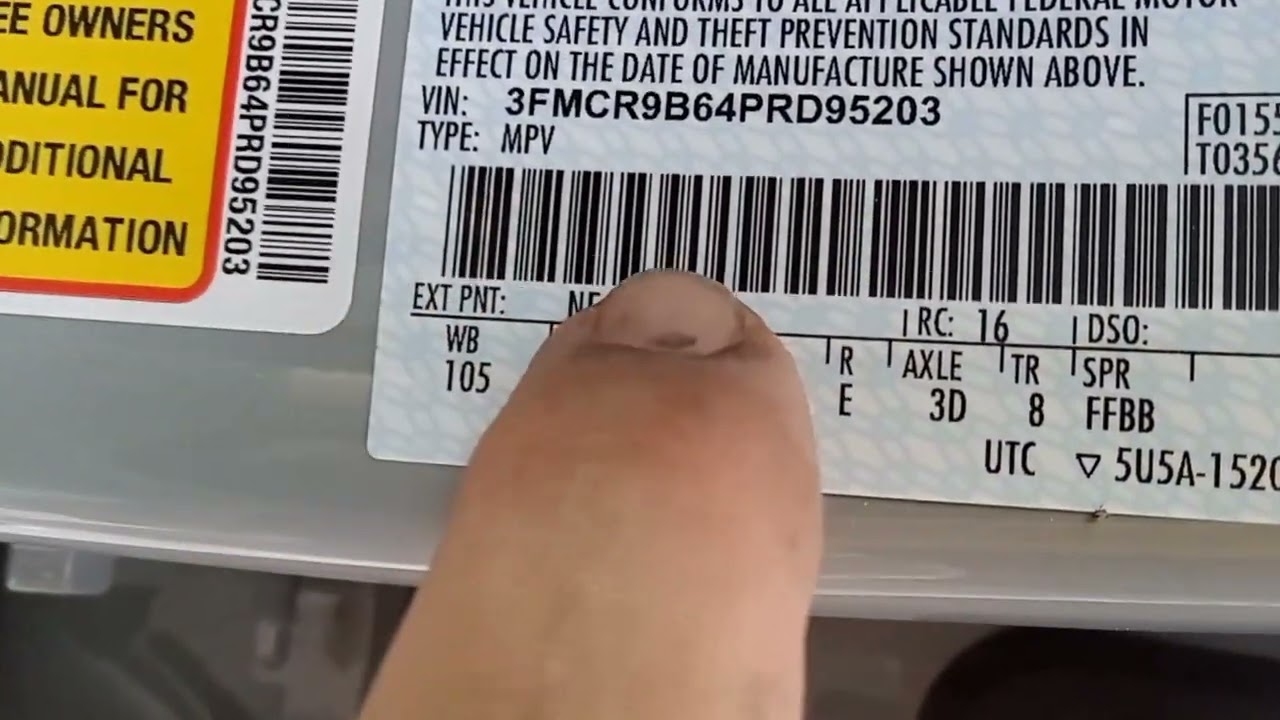 Ford Bronco Paint Code Location  New Style