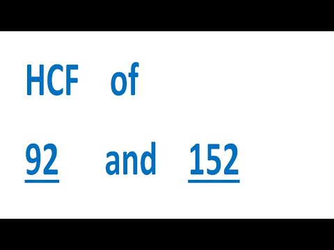 HCF of 92 and 152
