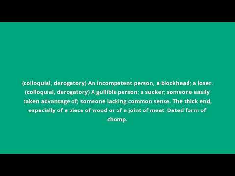 what is the meaning of chump