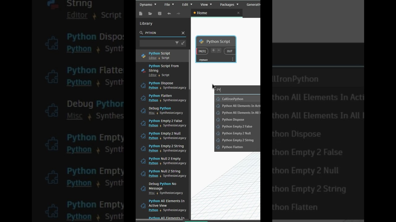 Revit Dynamo Shorts   How To Get Python Script Node R6.1