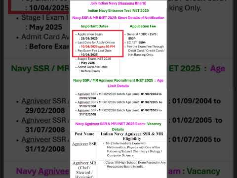 Join Indian Navy (Nausena Bharti)Indian Navy Entrance Test INET 2025#indiannavy #shorts #viralshort