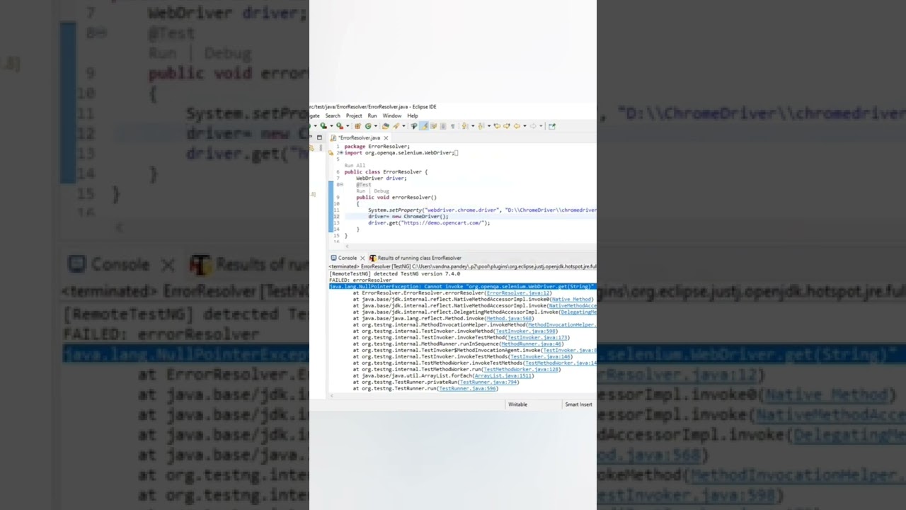 Resolve this error java.lang.NullPointer Exception: Cannot invoke..,  because 