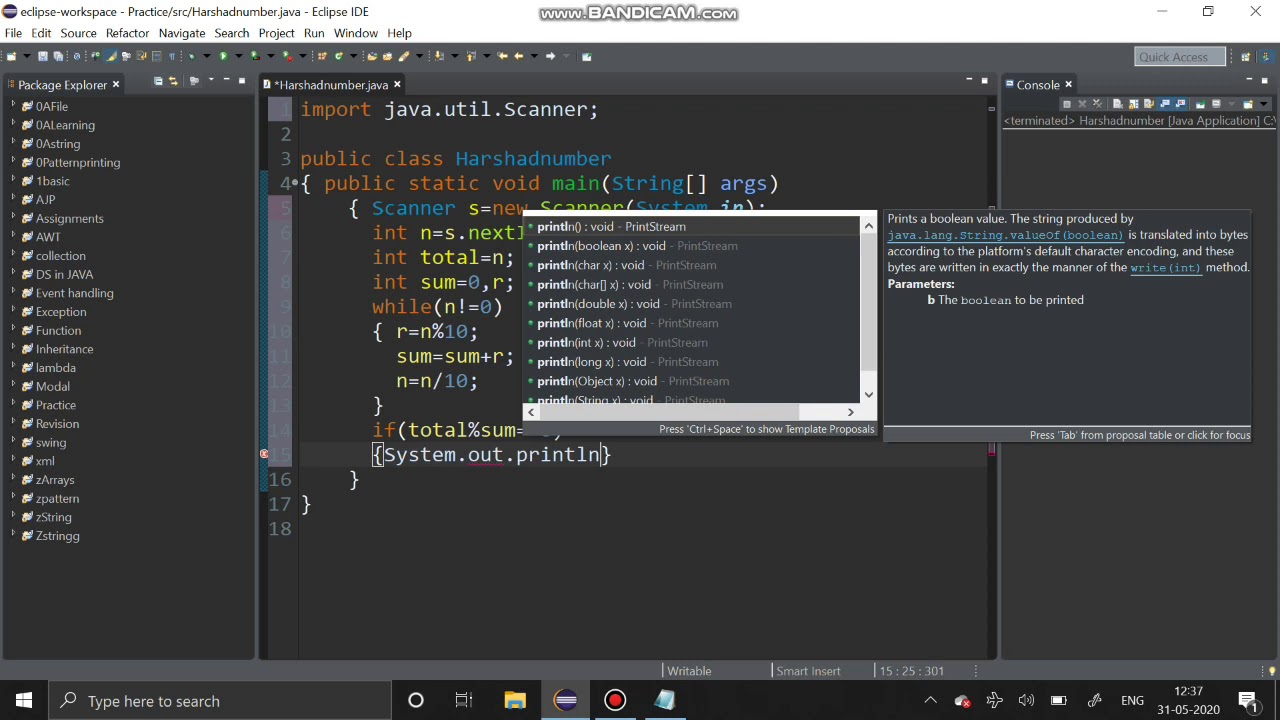 Harshad number or Niven number computation | SOlution In JAVA | DOubts Post the comments