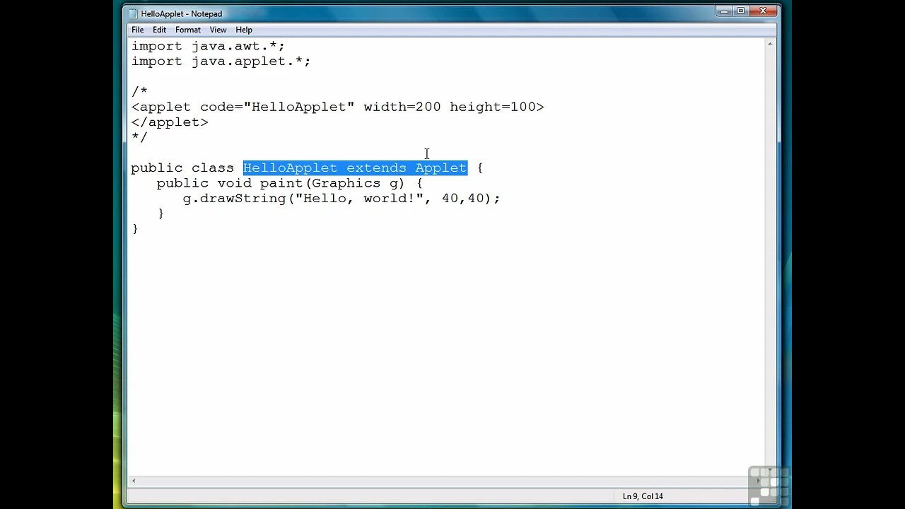 Simple Applet Example